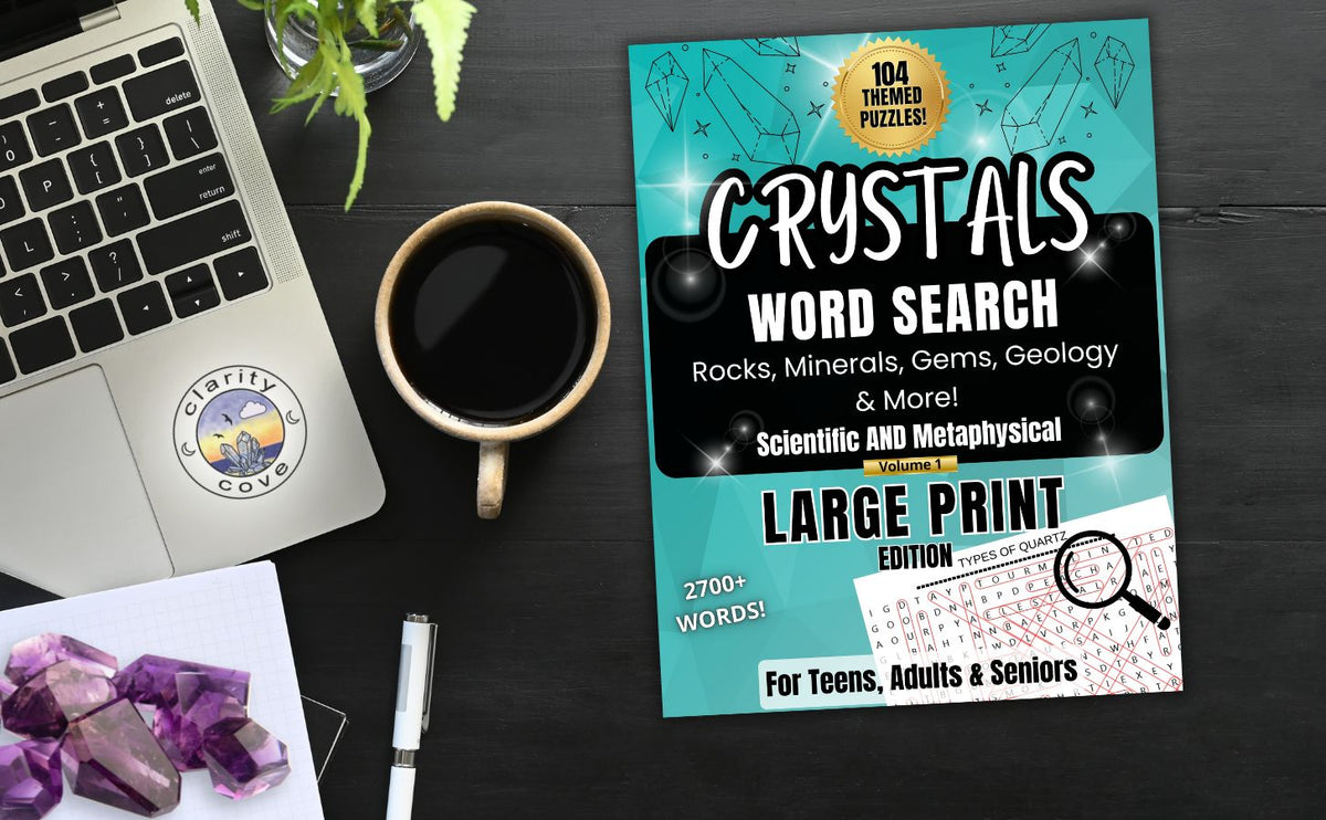 LARGE PRINT Crystals Word Search Books by Clarity Cove Publishing are