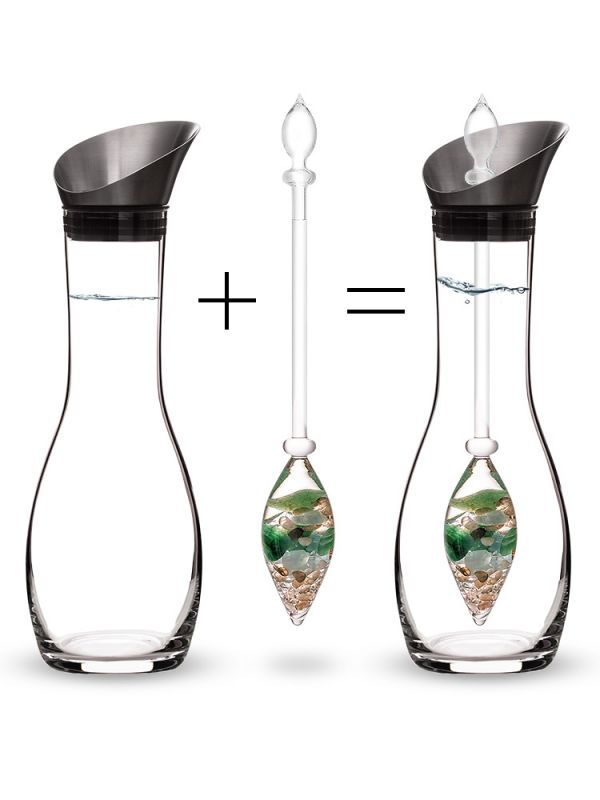 Vitajuwel Era Decanter with FOREVER YOUNG Gemstone Vial. Glass Gemwate ...